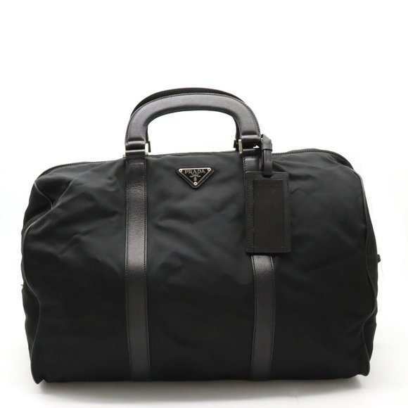 Prada | Bags | Prada Prada Boston Bag Travel Nylon Leather Nero Black ...